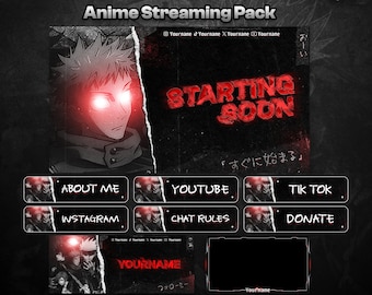 Animated Anime Mad Girl Streaming Pack Overlay Screen, Webcam Frame ...