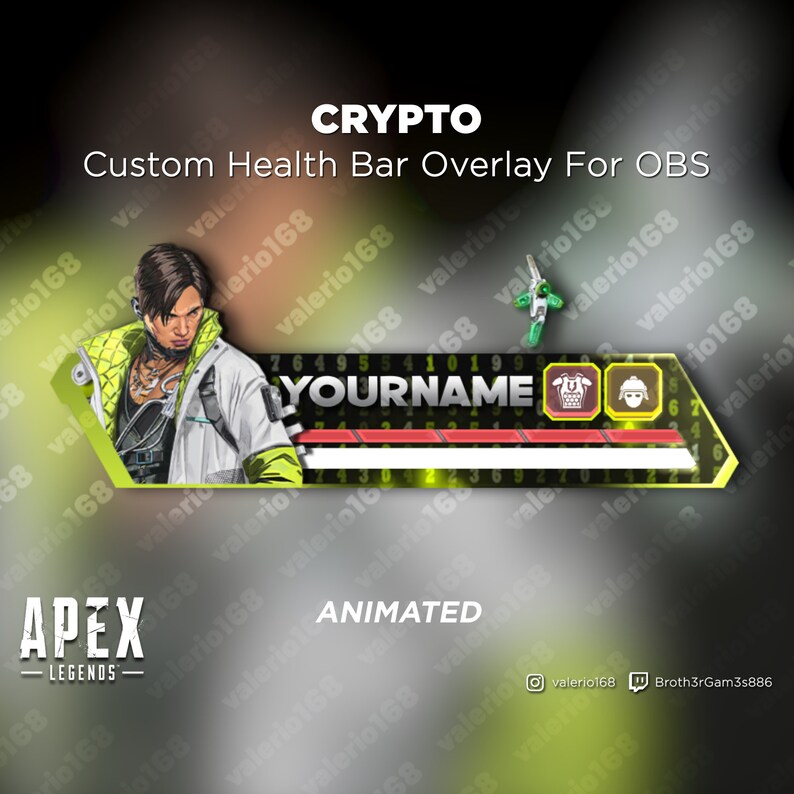 Crypto Animated Apex Legends Custom Health Bar Overlay for - Etsy