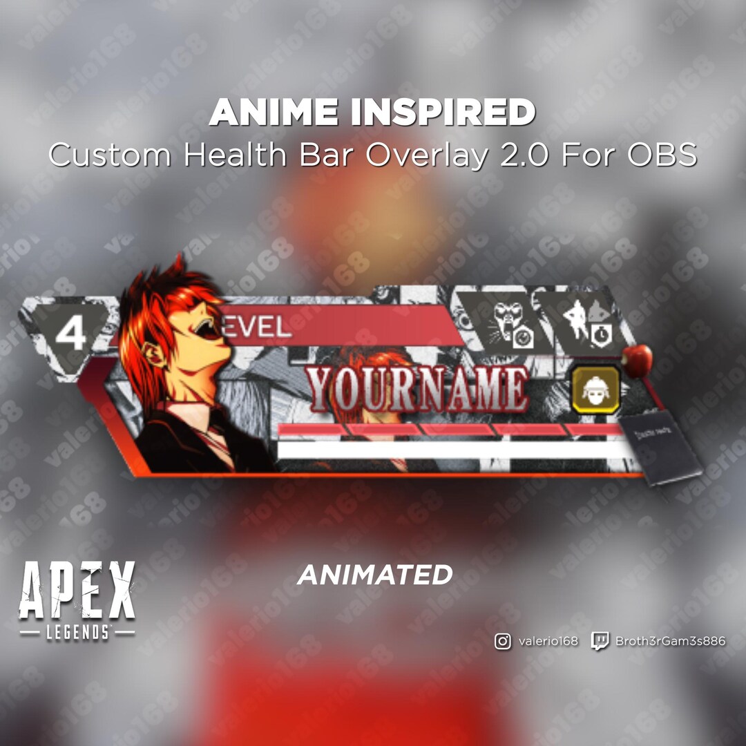 Anime Animated - Apex Legends Custom Health Bar 2.0 Overlay for ...
