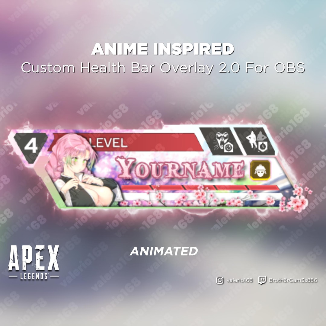 Anime Girl Animated - Apex Legends Custom Health Bar 2.0 Overlay for ...