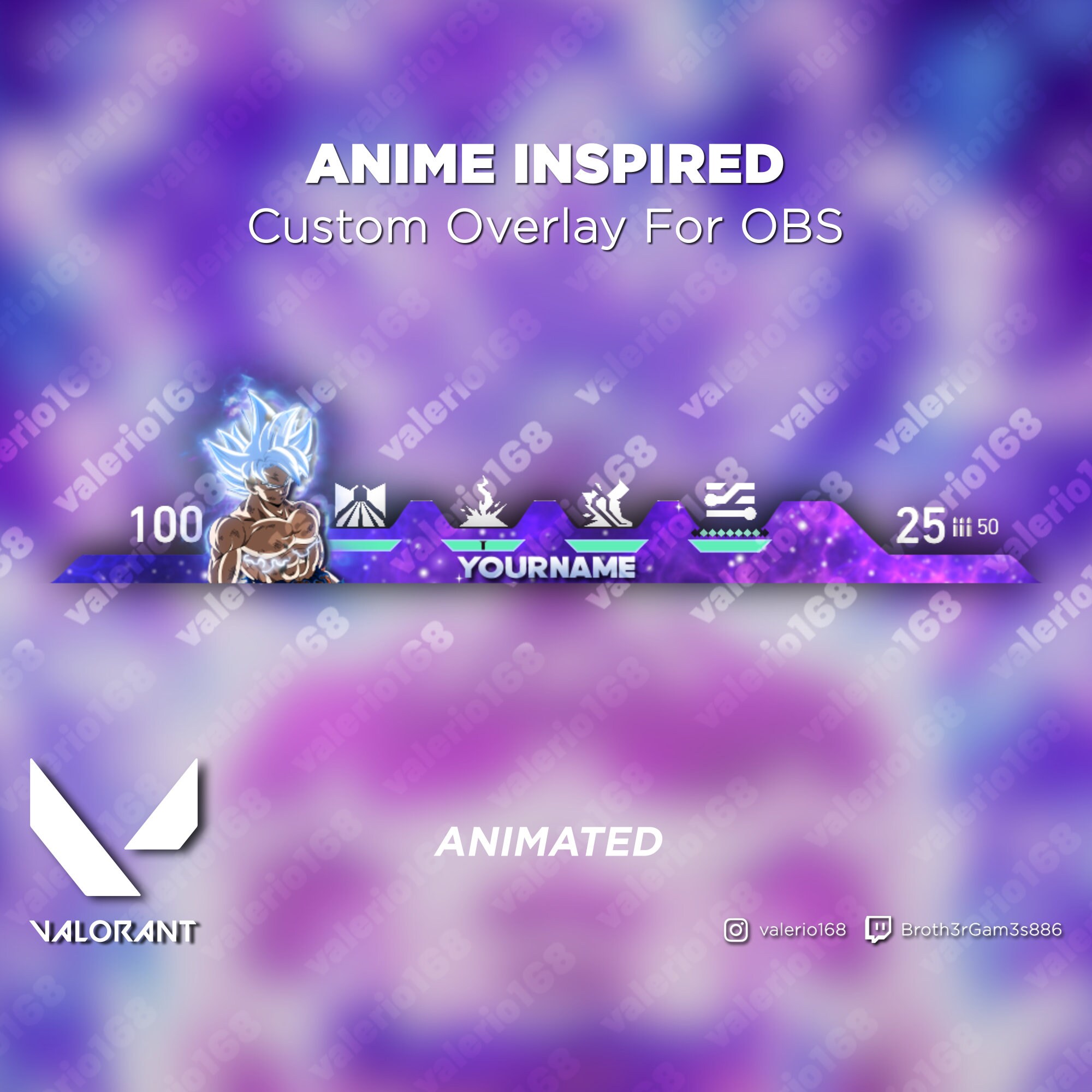 Anime Animated Valorant Custom Overlay for Streaming on Youtube, Twitch ...