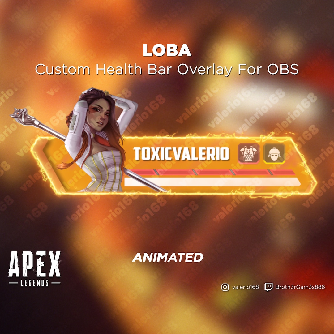 Loba Animated Apex Legends Custom Health Bar Overlay for Streaming on ...