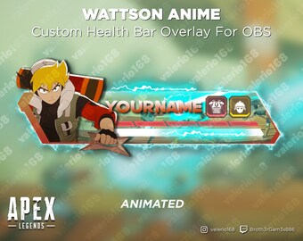 Anime Girl Animated Apex Legends Custom Health Bar Overlay for ...