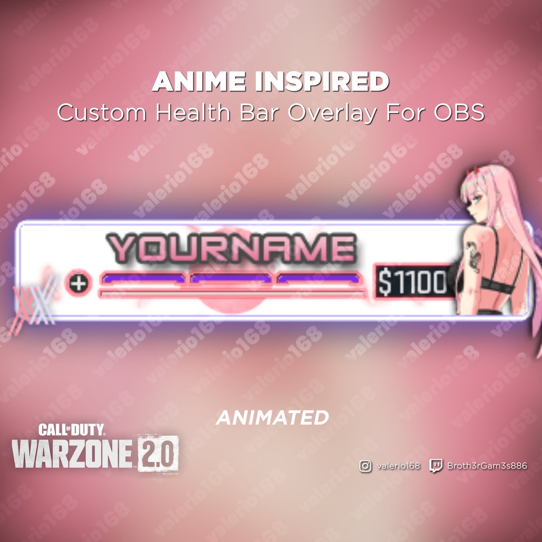 Anime Girl Animated - Warzone 2.0 Custom Health Bar Overlay for ...