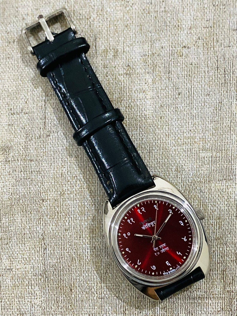 Beautiful Vintage Hmt Kohinoor Maroon Dial Devanagari Numerals ...