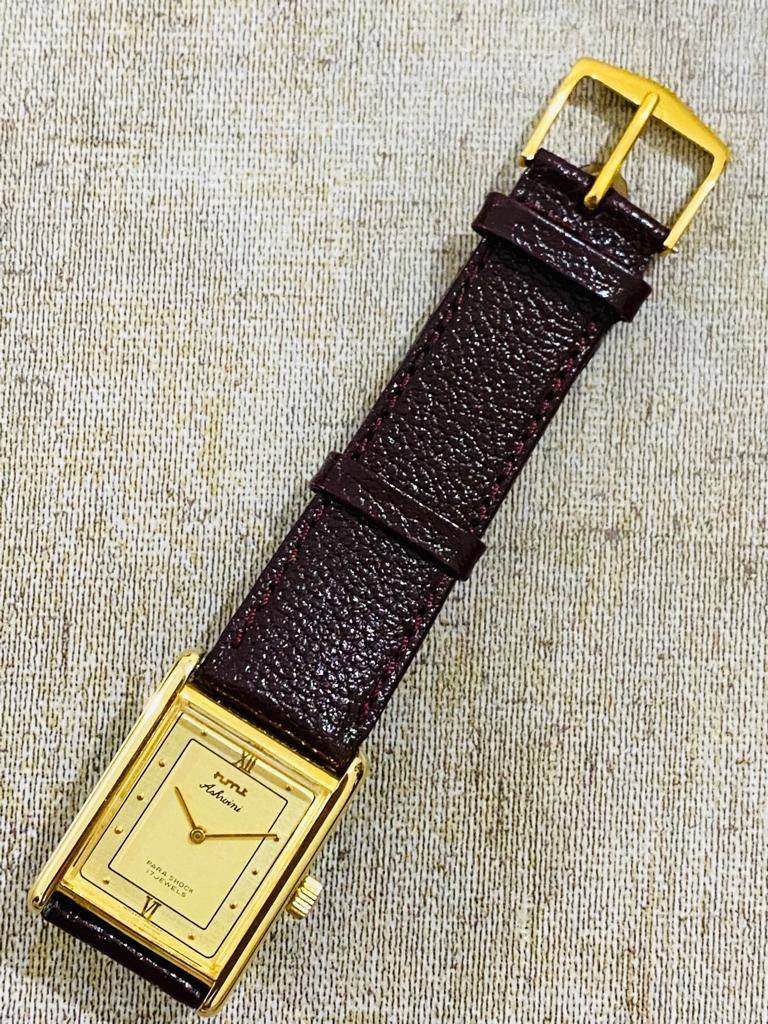 Beautiful Hmt Ashwini Tank Golden Dial Two Hand 17jewels Mechanical ...