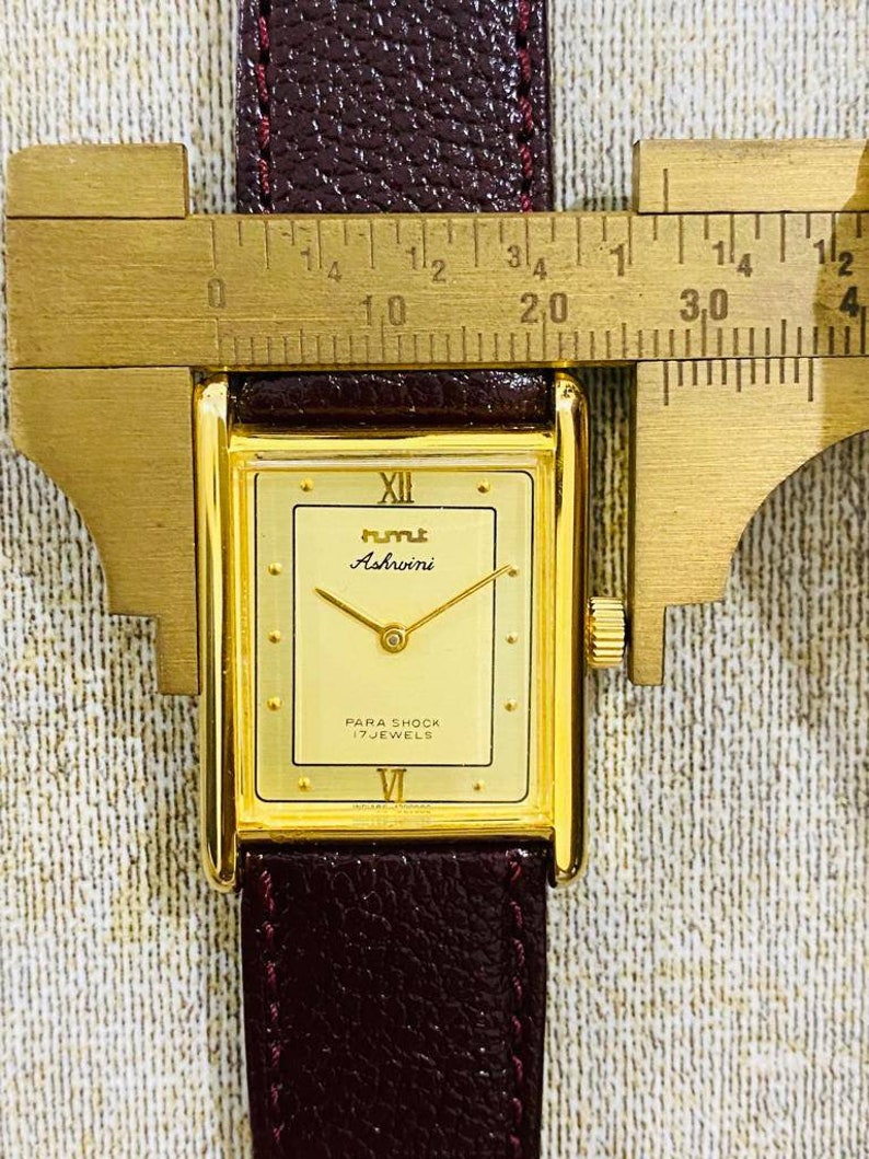 Beautiful Hmt Ashwini Tank Golden Dial Two Hand 17jewels Mechanical ...