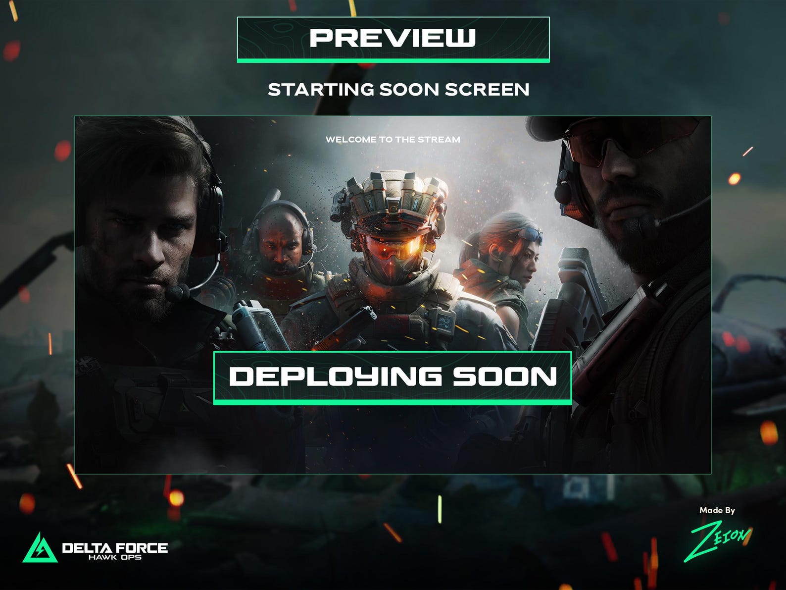 Delta Force | Animated Twitch Youtube Live Streaming Screen Layout ...