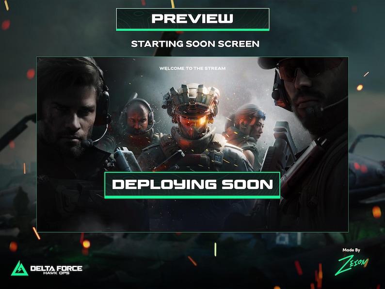 Delta Force | Animated Twitch Youtube Live Streaming Screen Layout ...