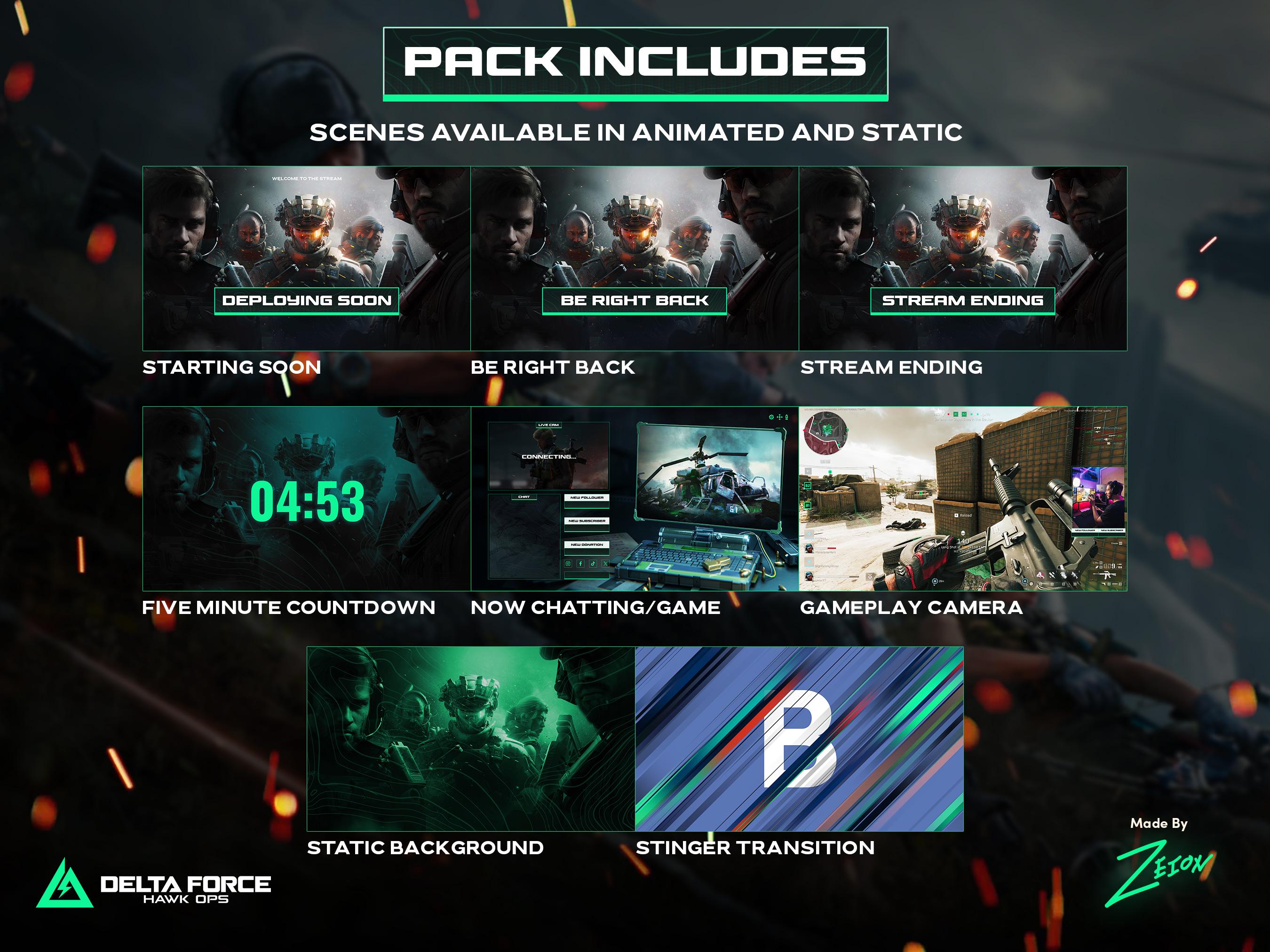 Delta Force | Animated Twitch Youtube Live Streaming Screen Layout ...