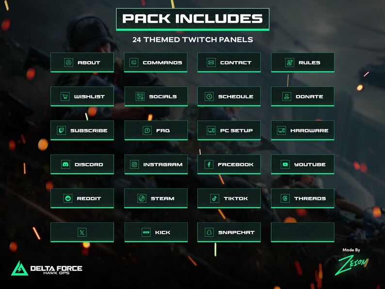 Delta Force | Animated Twitch Youtube Live Streaming Screen Layout ...
