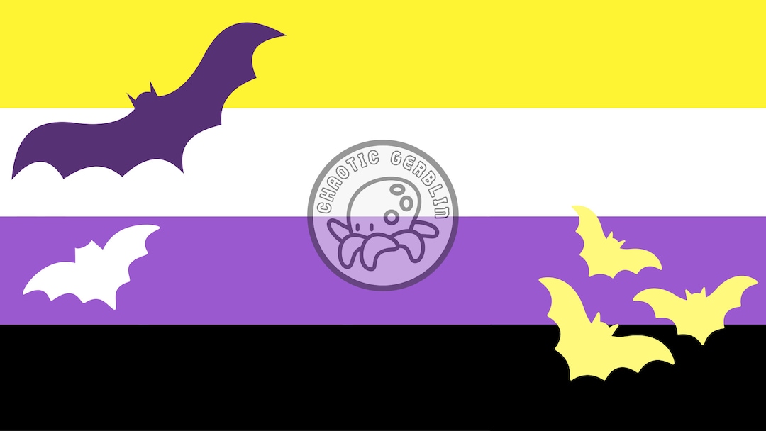 Non-binary Enby Pride Flag Halloween Digital Computer Wallpaper - Etsy