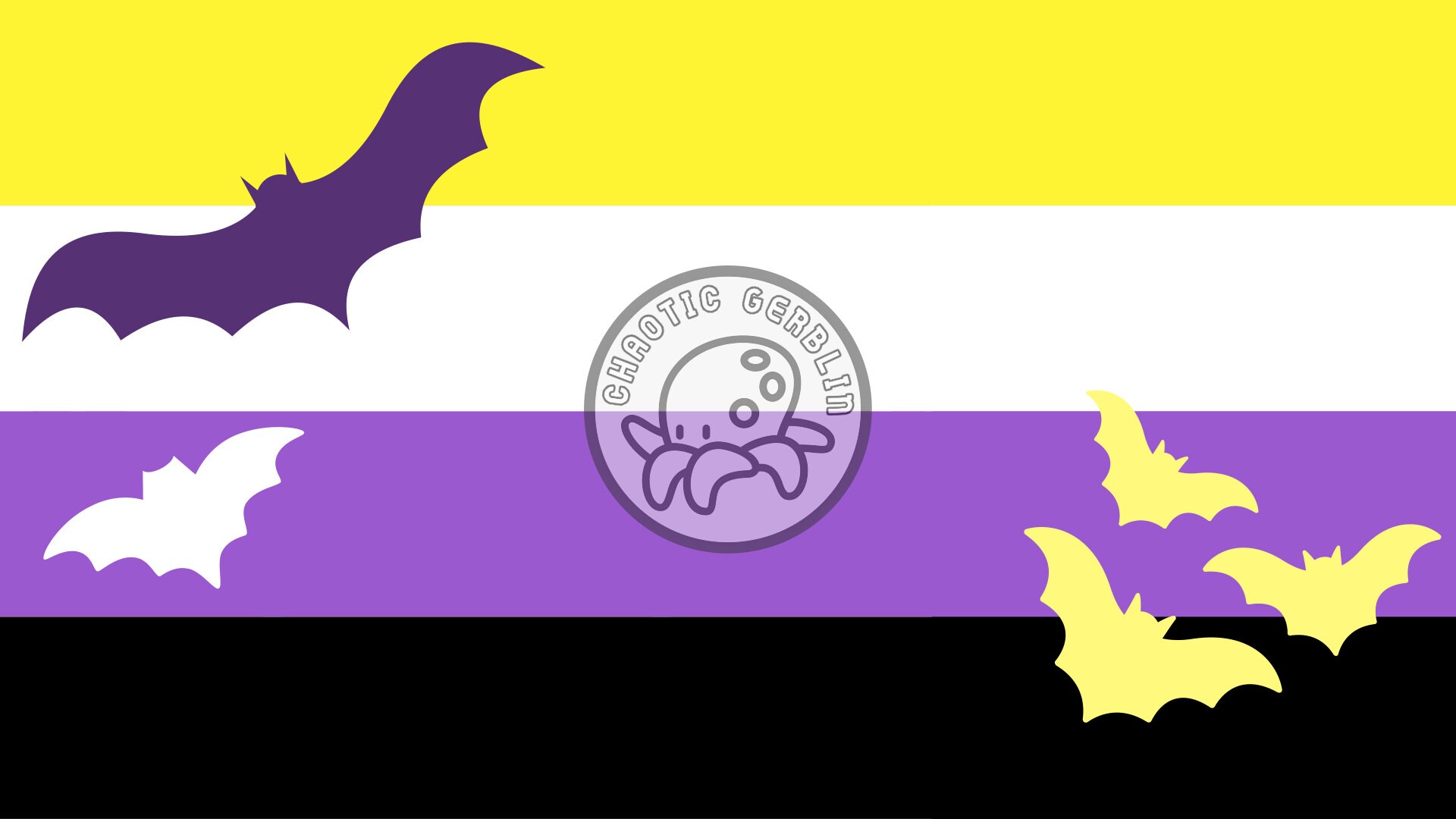 Non-binary Enby Pride Flag Halloween Digital Computer Wallpaper - Etsy