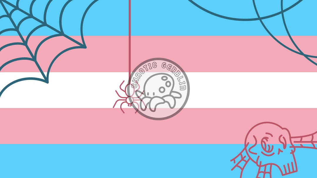 Trans Transgender Pride Flag Halloween Digital Computer Wallpaper - Etsy