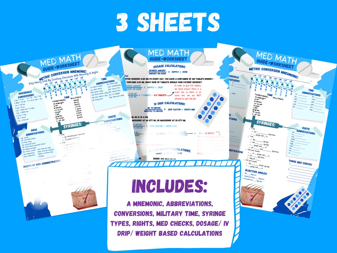 Nursing Medication Dosage Calculation Nursing Med Math Calculation ...