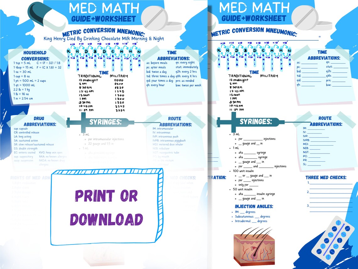 Nursing Medication Dosage Calculation Nursing Med Math Calculation ...