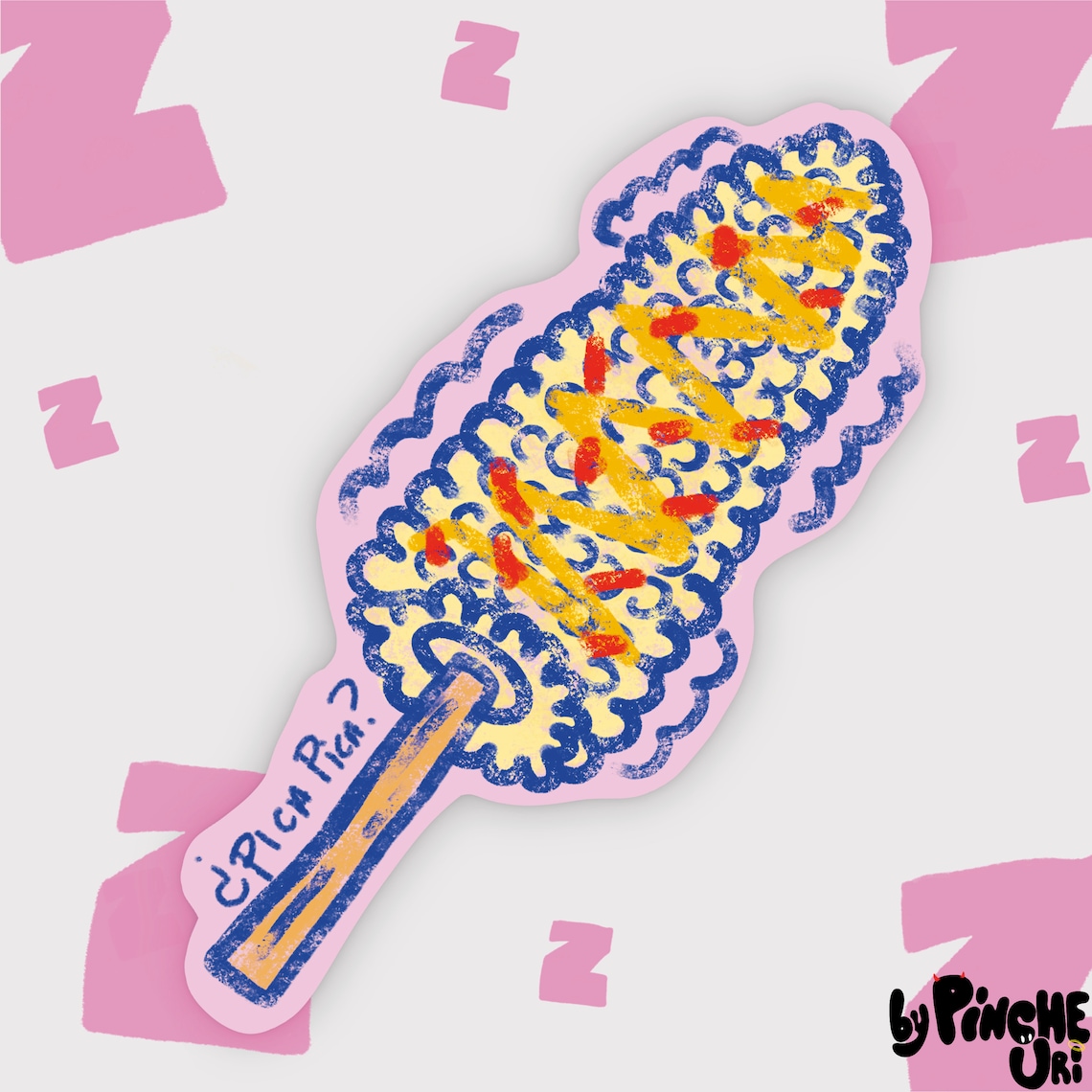 Elote Sticker|elote Man|mexican Corn|street Corn|mexican Food Art|elote ...