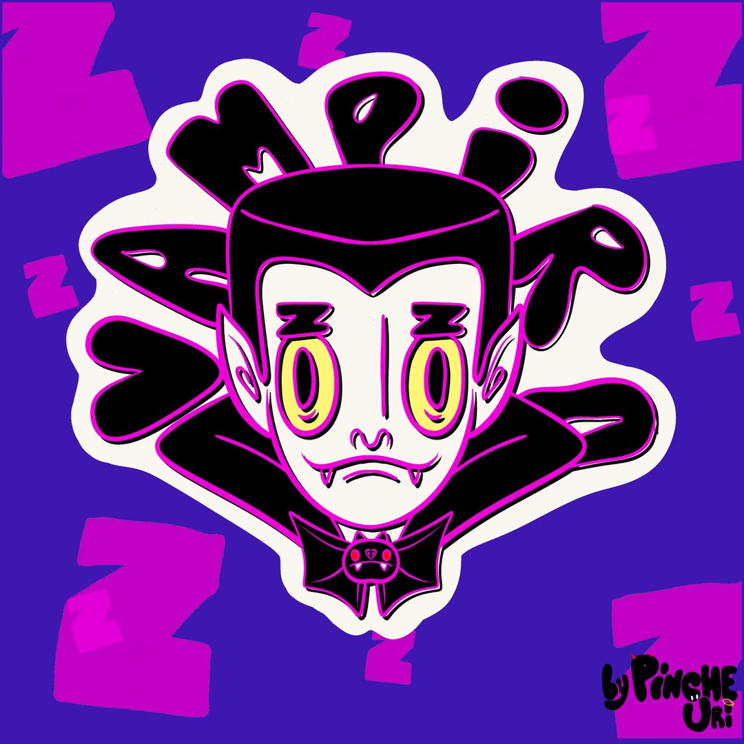 Vampiro Sticker (magenta) | Halloween Sticker | Vampire Sticker ...