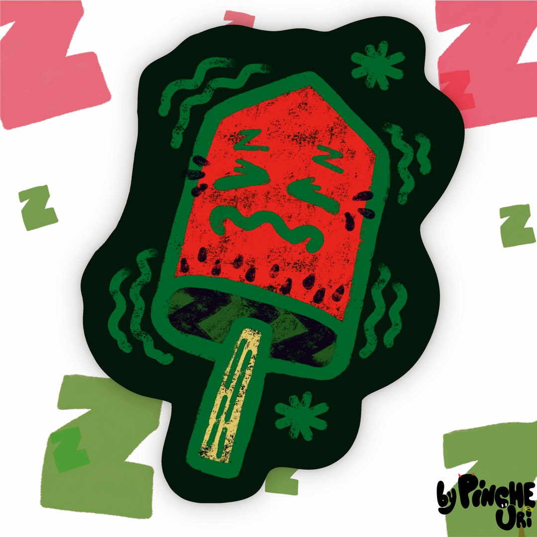 Paleta De Sad Sandia Sticker | Mexican Art Sticker | Paisa Art ...