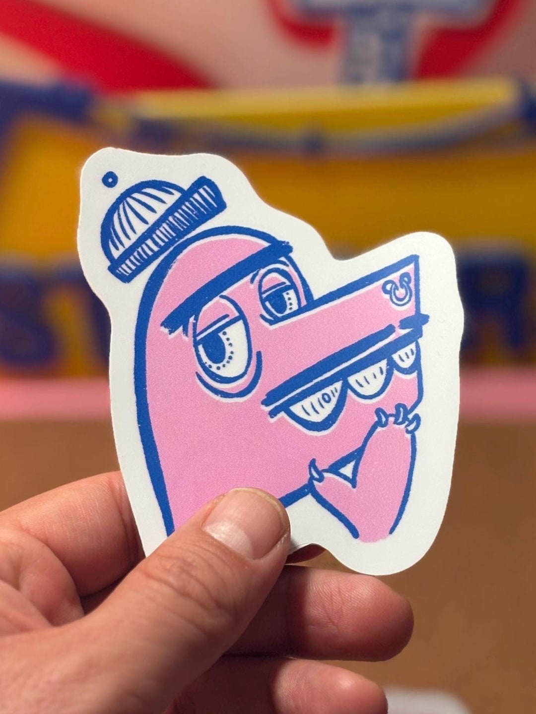 Pink Thinking T Rex Sticker| Dinosaur Sticker | Cartoon Dinosaur ...