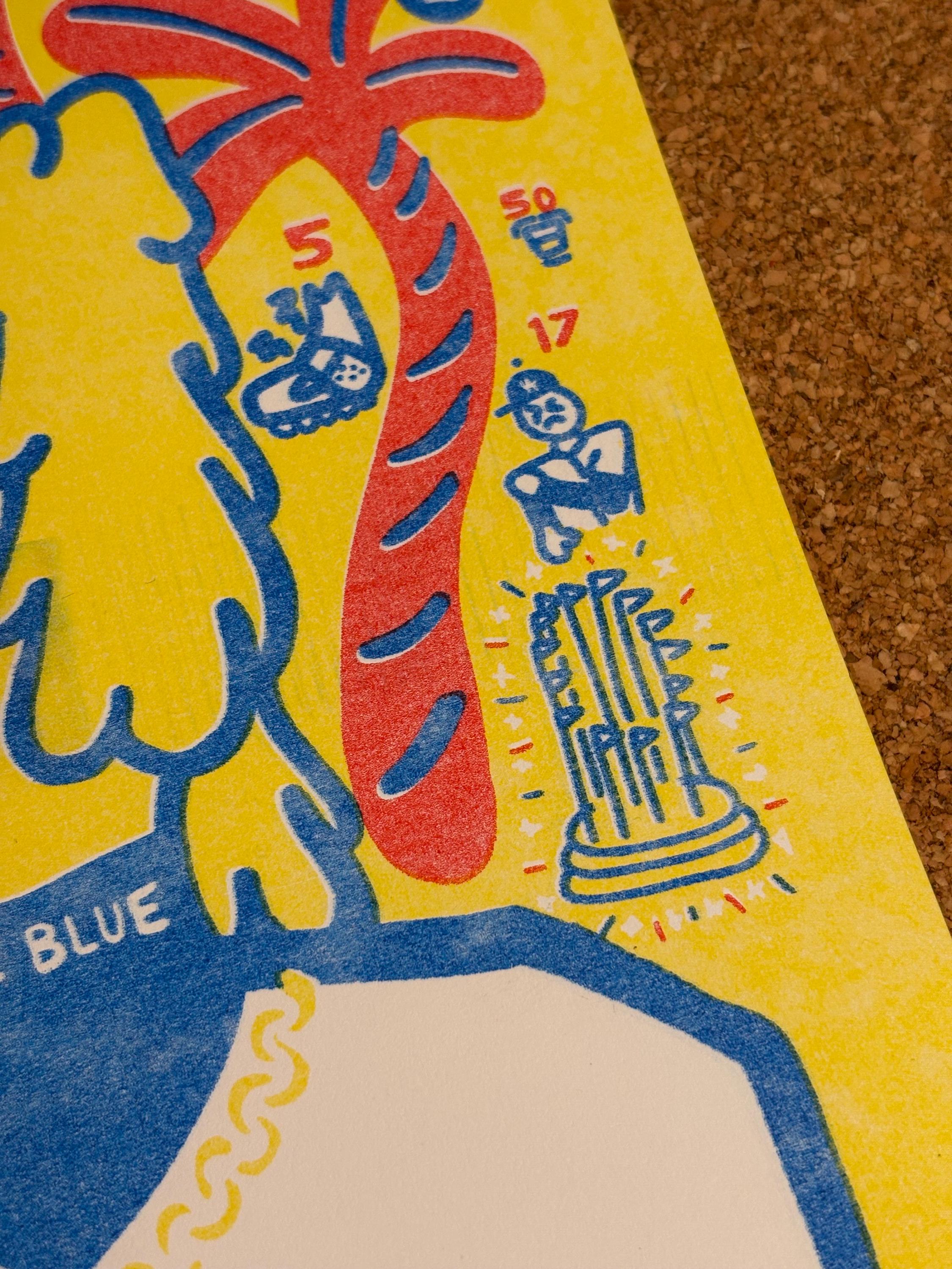 Dodger Dawgs Riso Print | Dodgers Poster | Dodgers Artwork| Dodgers ...
