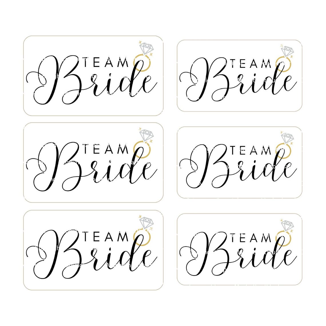 Team Bride Sparkle Digital Download Stickers - Etsy