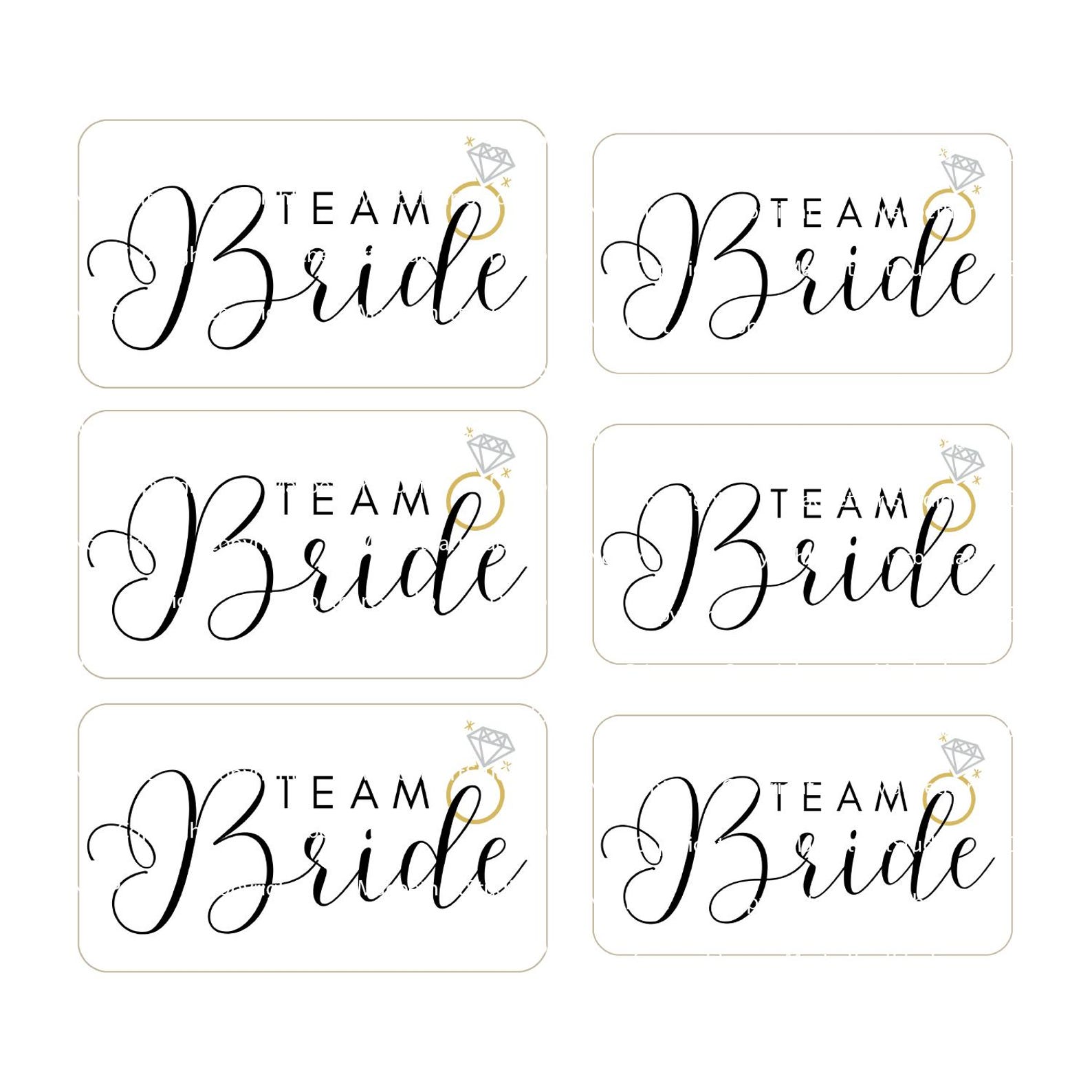 Team Bride Sparkle Digital Download Stickers - Etsy