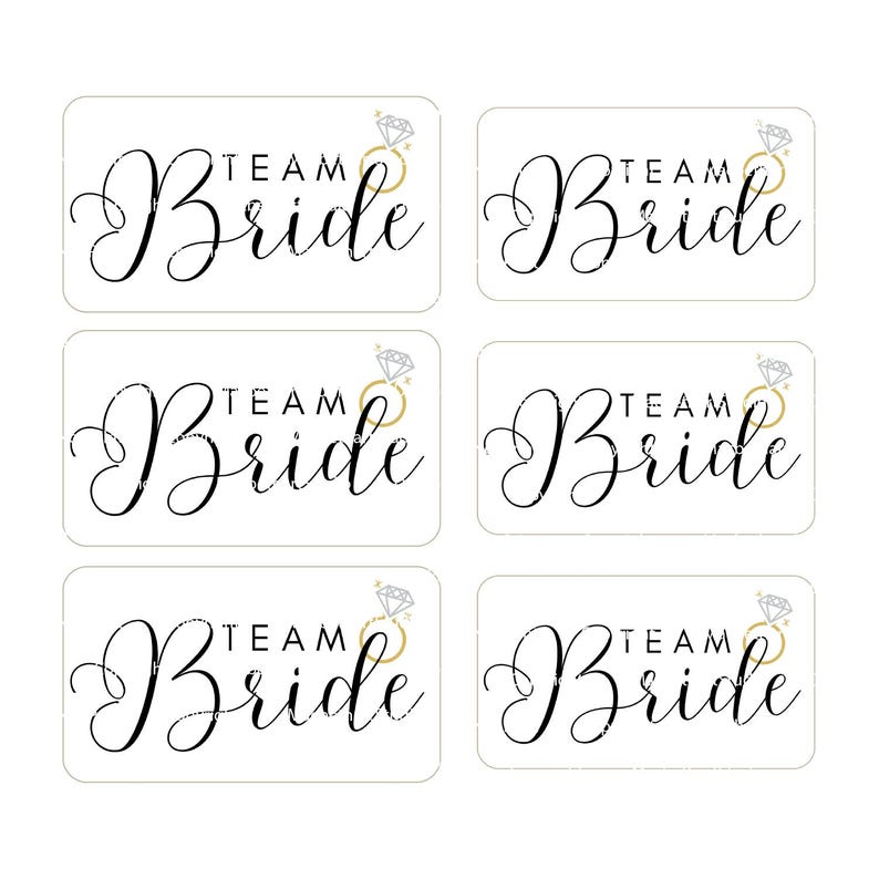 Team Bride Sparkle Digital Download Stickers - Etsy