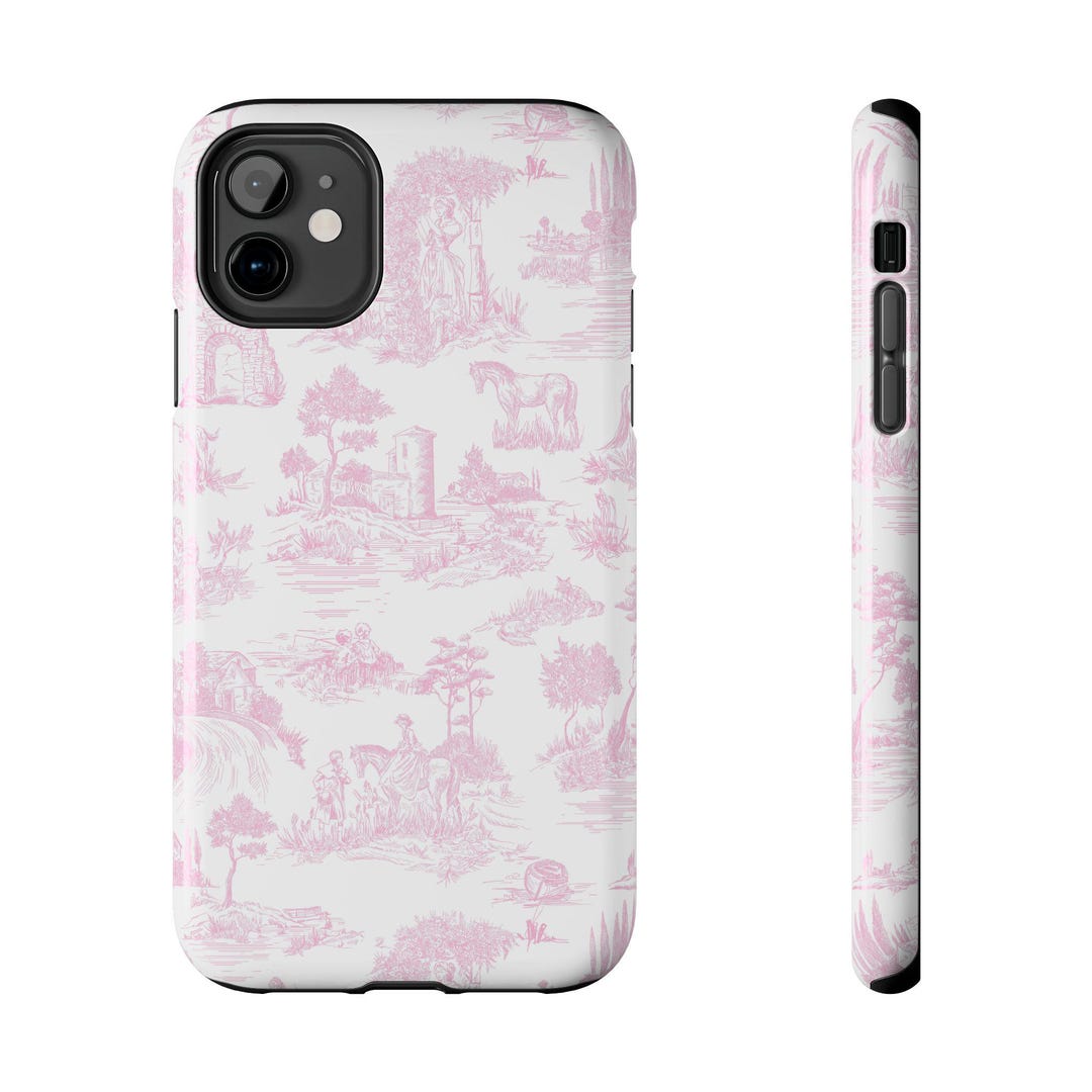 Toile De Jouy Baby Pink Tough Phone Cases - Etsy