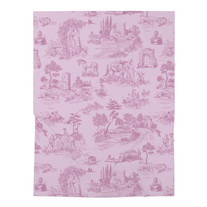 Dusty Mauve Toile De Jouy Baby Swaddle Blanket - Etsy