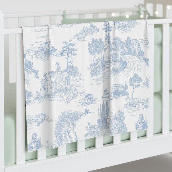 Light Blue Toile Fabric - Etsy