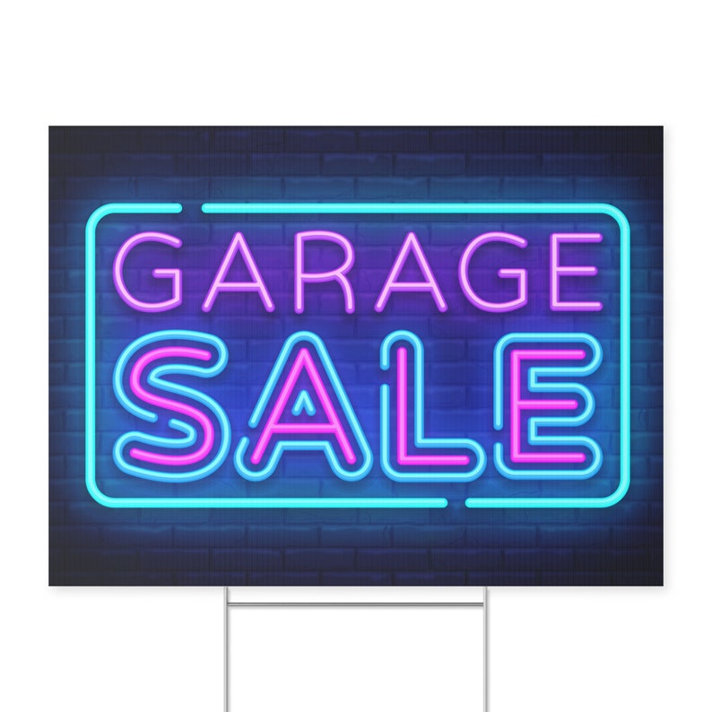 Neon Garage Sale Yard Sign Two-sided - Etsy