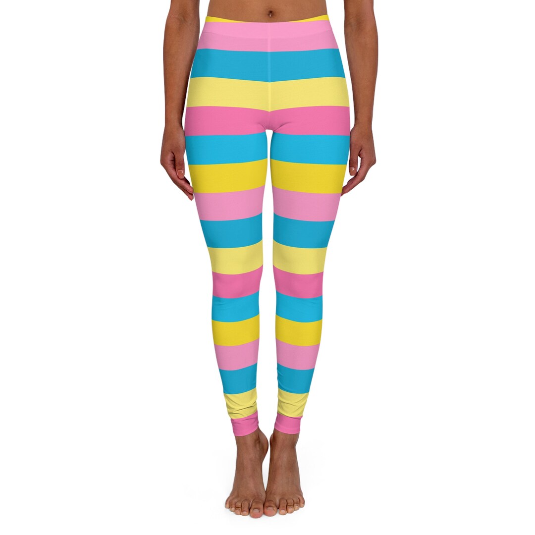 Pastel Candy Stripe Women's Spandex Leggings AOP - Etsy