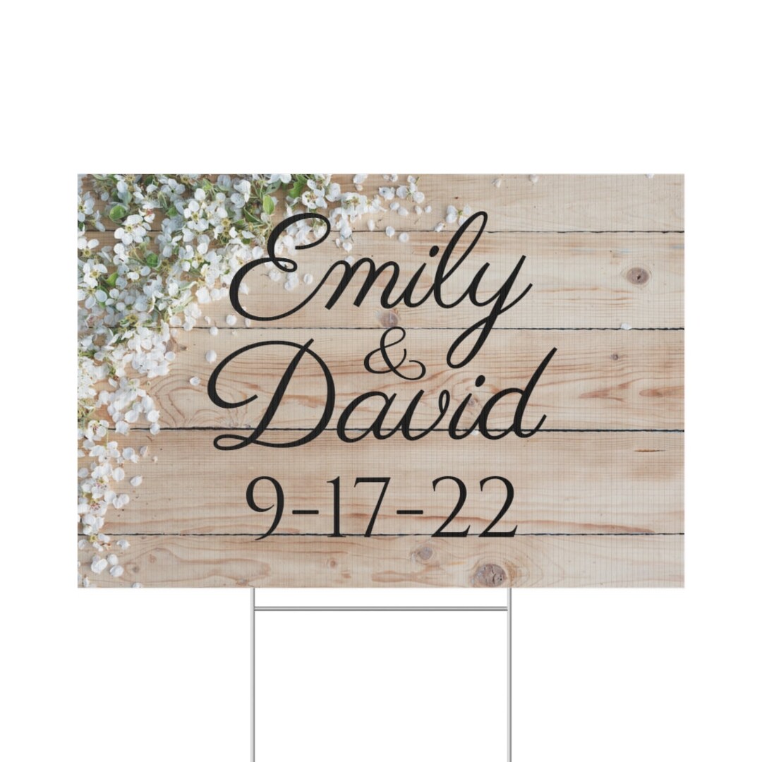 Custom White Flowers Yard Sign - Etsy