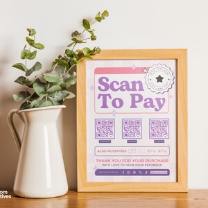 Scan to Pay Template Sign, Ways to Pay Template, QR Code Template ...