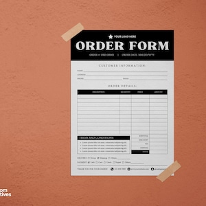 Order Form Template, Order Form Canva Template, Small Business Template ...