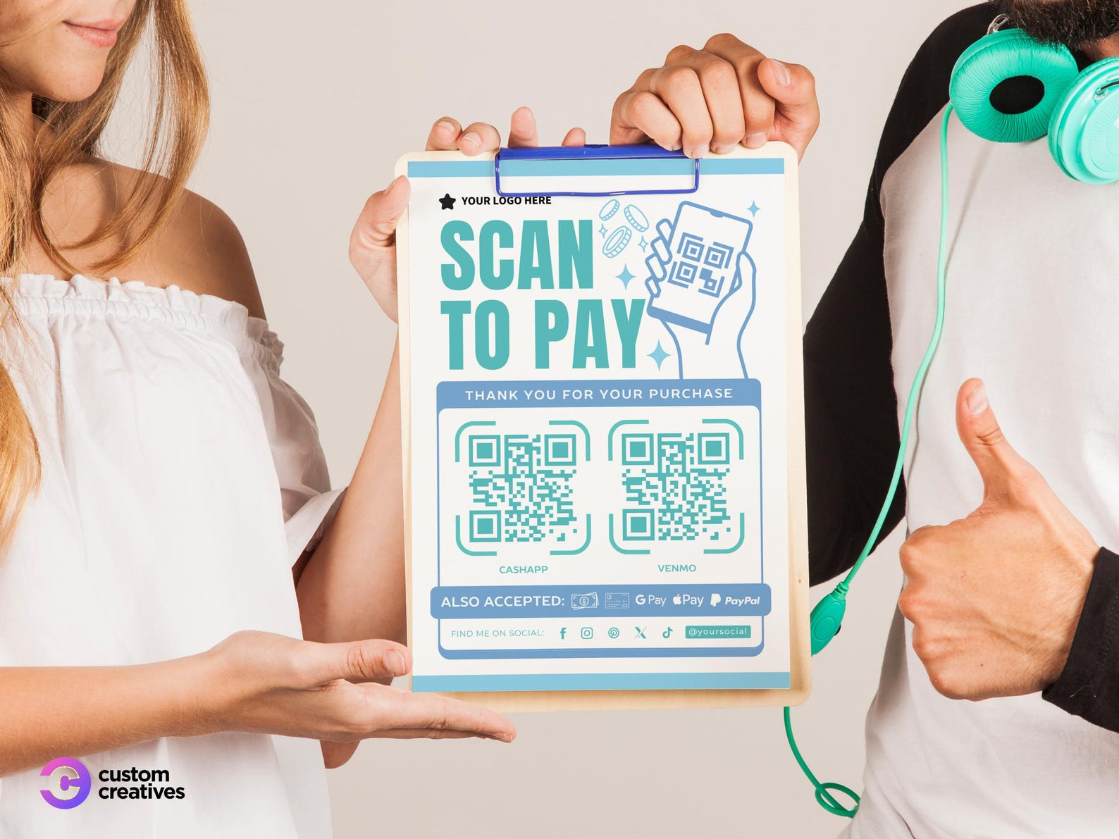 Scan to Pay Template Sign, Ways to Pay Template, QR Code Template ...