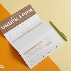 Order Form Template, Order Form Canva Template, Small Business Template ...