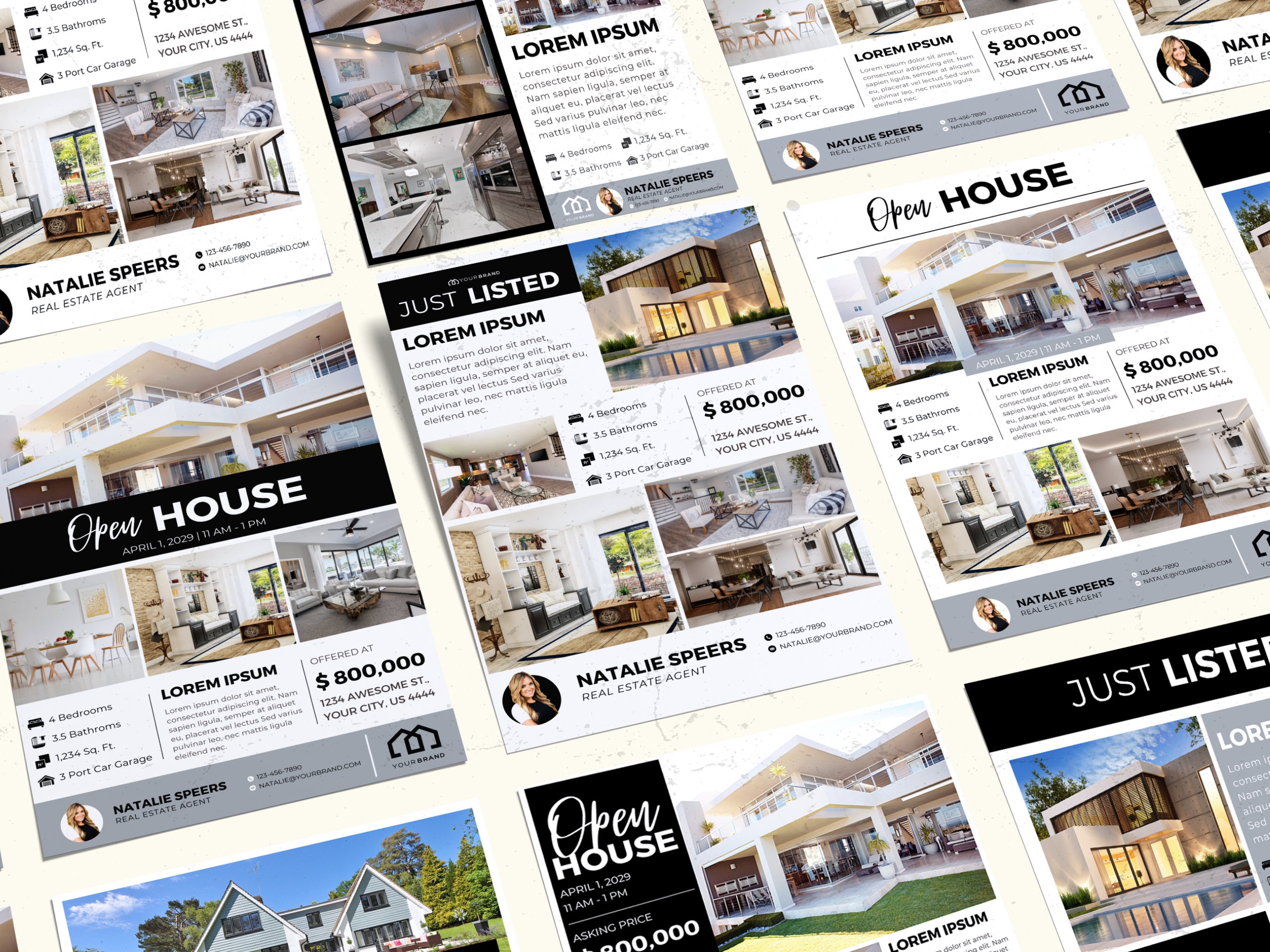 Real Estate Open House New Listing Flyers, Realtor Real Estate Flyer ...
