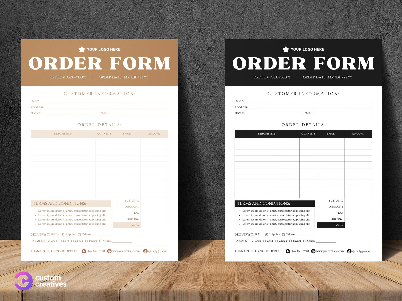 Order Form Template, Order Form Canva Template, Small Business Template ...