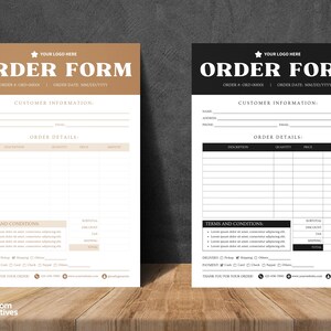 Order Form Template, Order Form Canva Template, Small Business Template ...