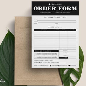 Order Form Template, Order Form Canva Template, Small Business Template ...