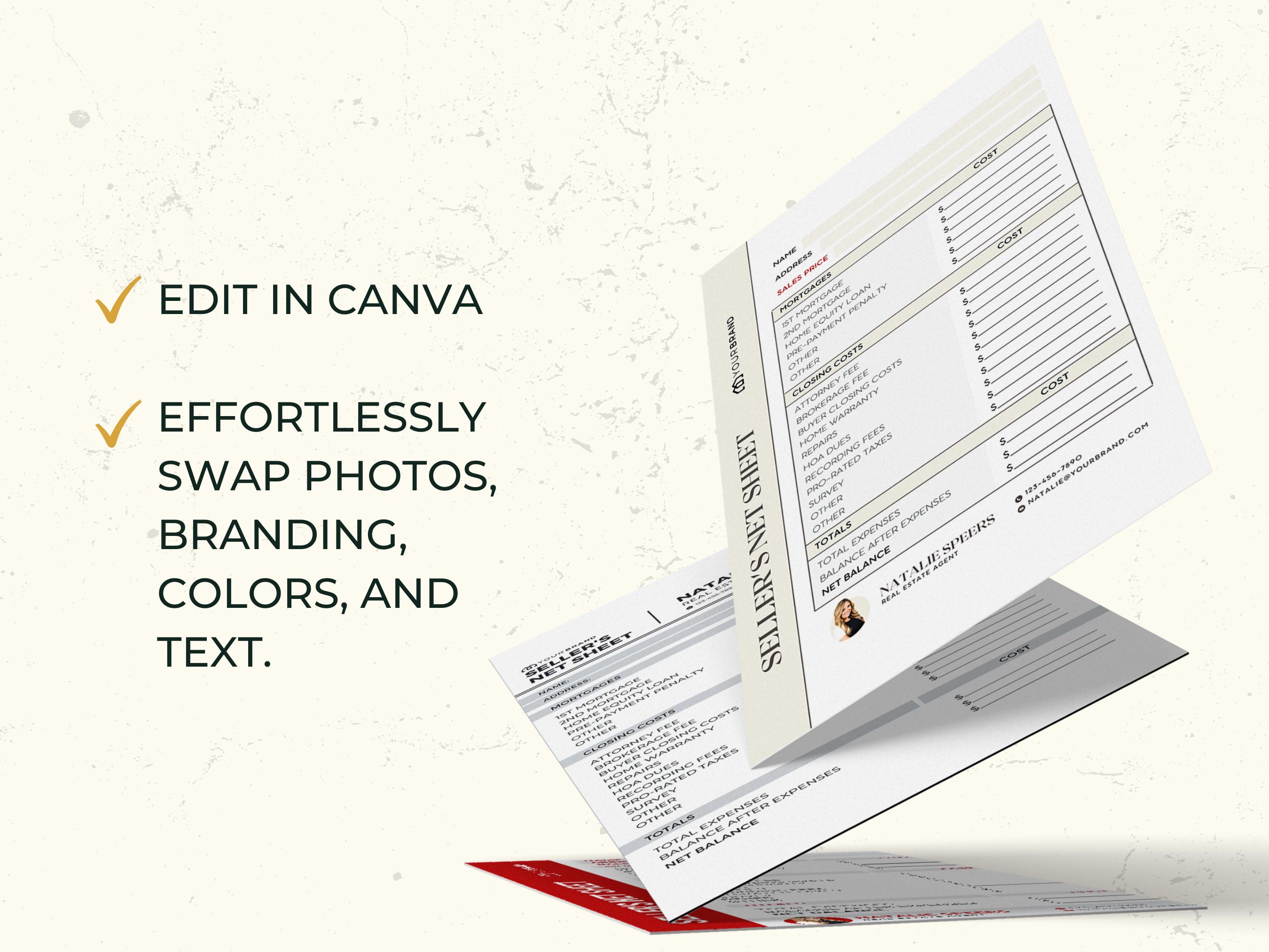 Real Estate Sellers Net Worksheet Template - Professional Realtor Net ...