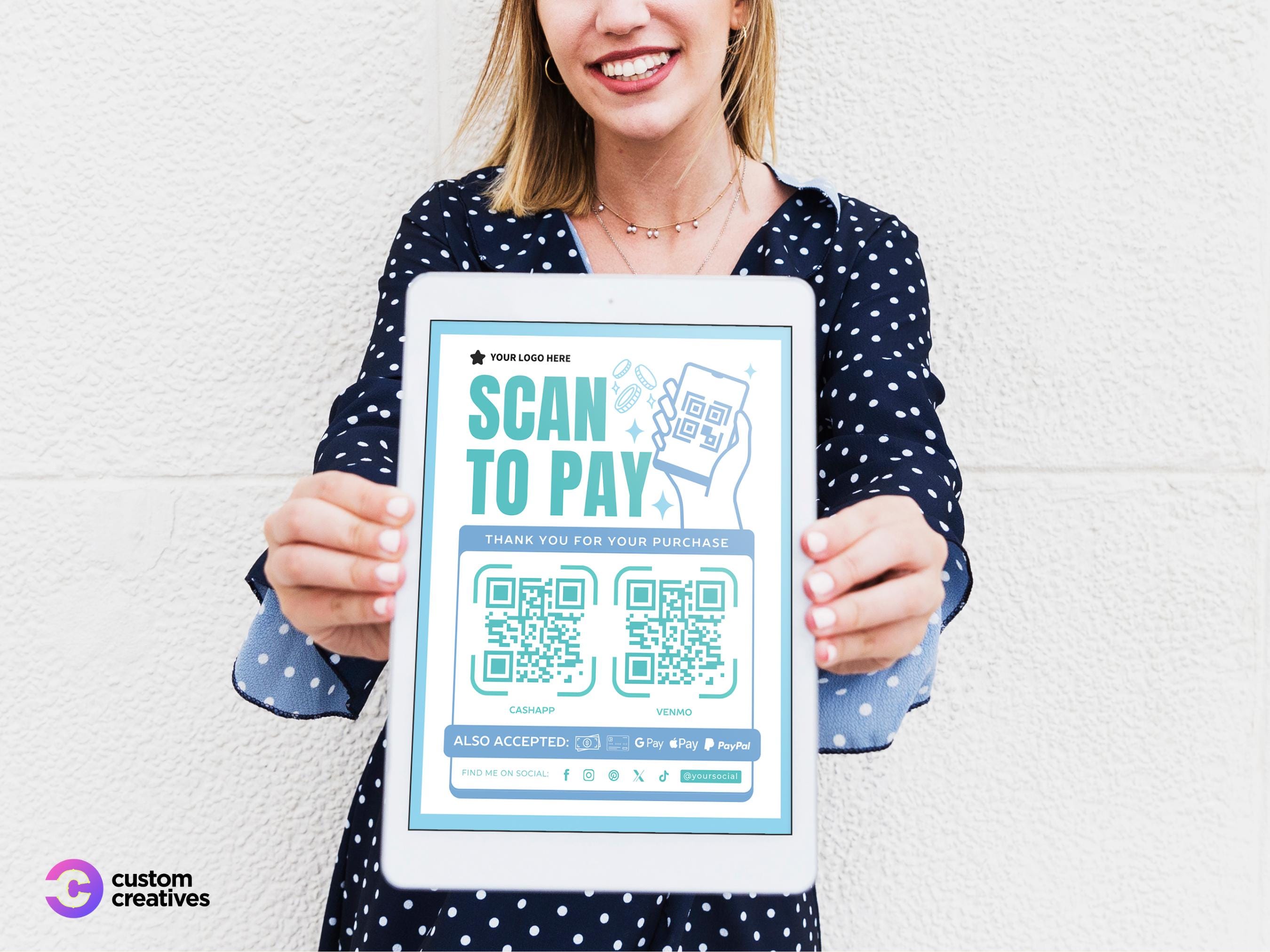 Scan to Pay Template Sign, Ways to Pay Template, QR Code Template ...