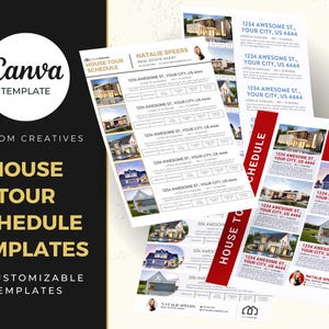Real Estate House Tour Schedule Template - Editable Canva Template ...