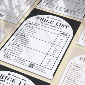Price List Template, Editable Price List, Product Pricing, Printable ...