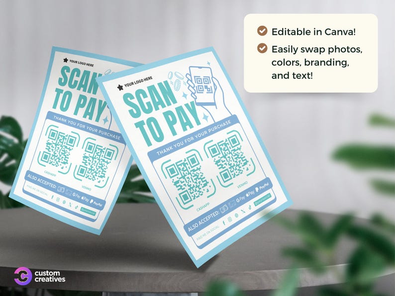 Scan to Pay Template Sign, Ways to Pay Template, QR Code Template ...