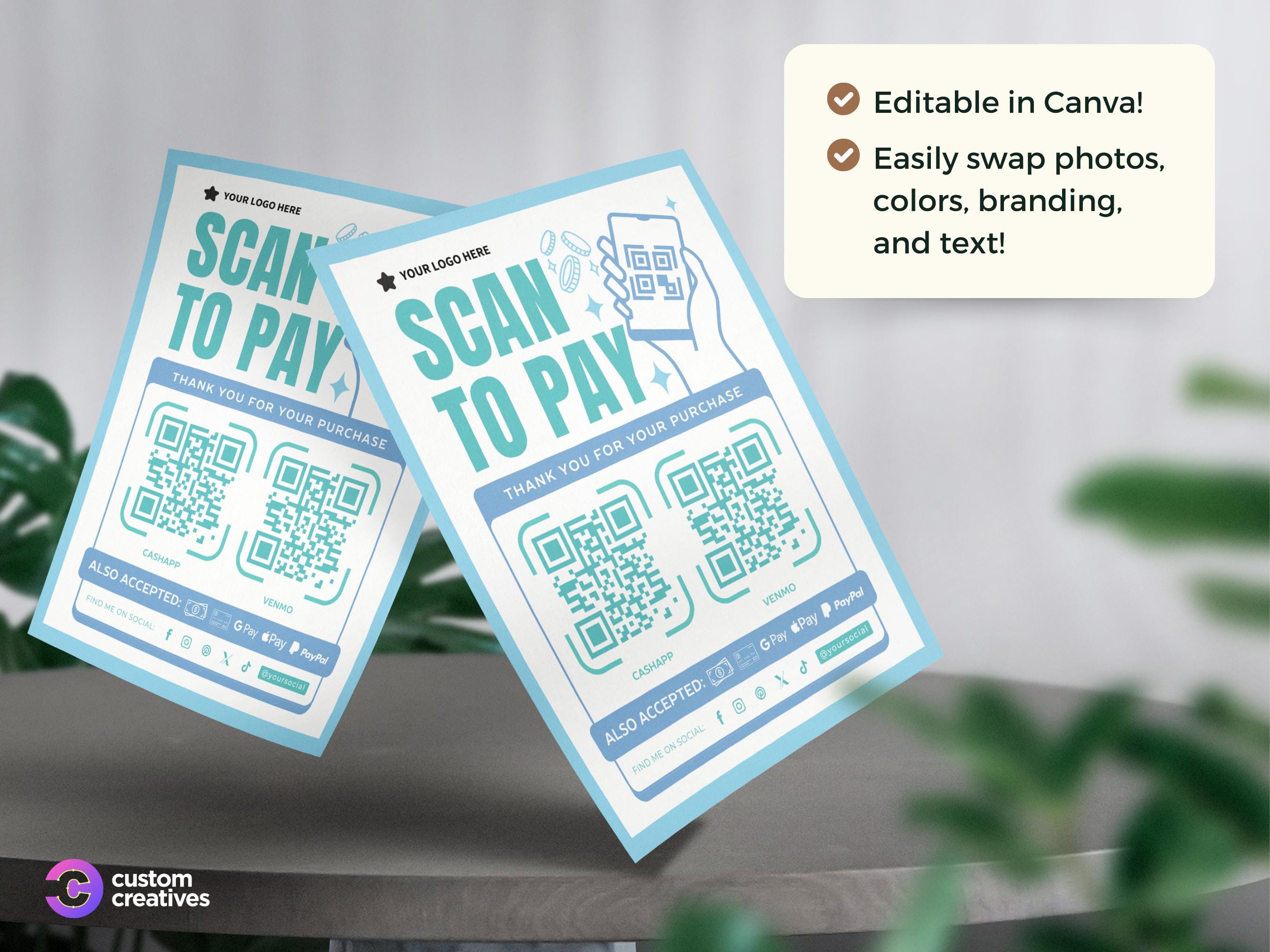 Scan to Pay Template Sign, Ways to Pay Template, QR Code Template ...
