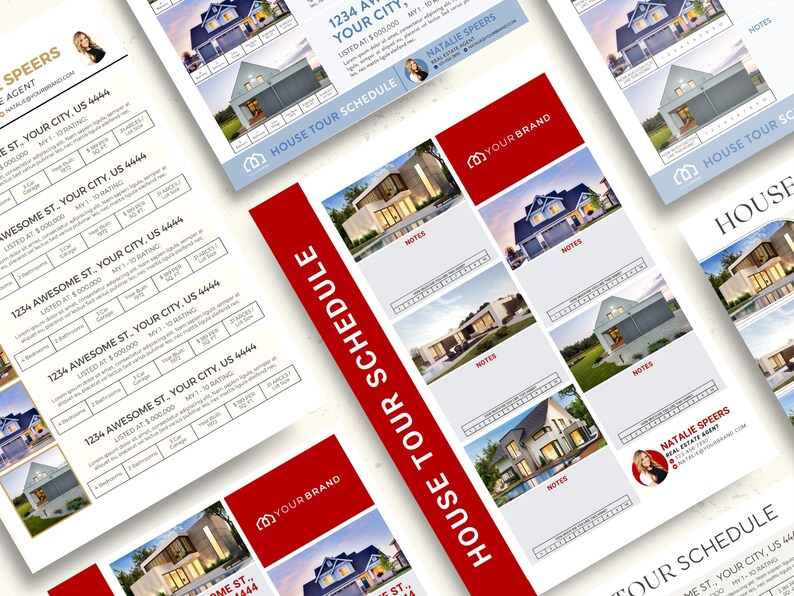 Real Estate House Tour Schedule Template - Editable Canva Template ...