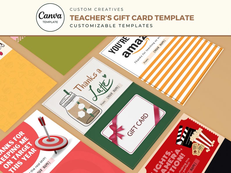 Teacher Gift Card Template, Teacher Appreciation, Thank You Gift Card ...